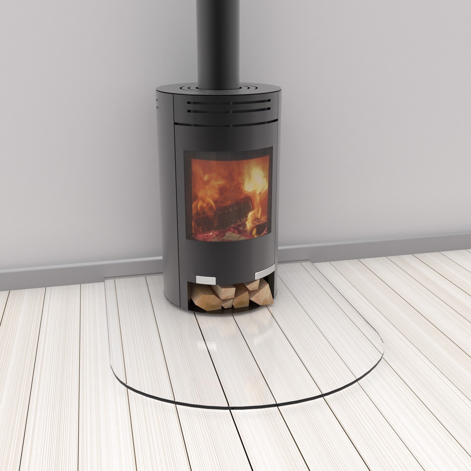 Vedovnsplate i klart glass med bue | lages på mål